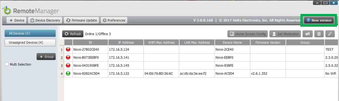 Using Remote Manager for Large Deployment – Novo Support