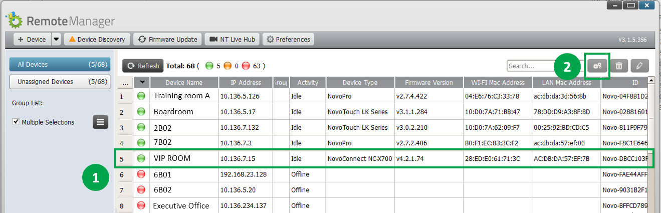 Using Remote Manager for Large Deployment – Novo Support