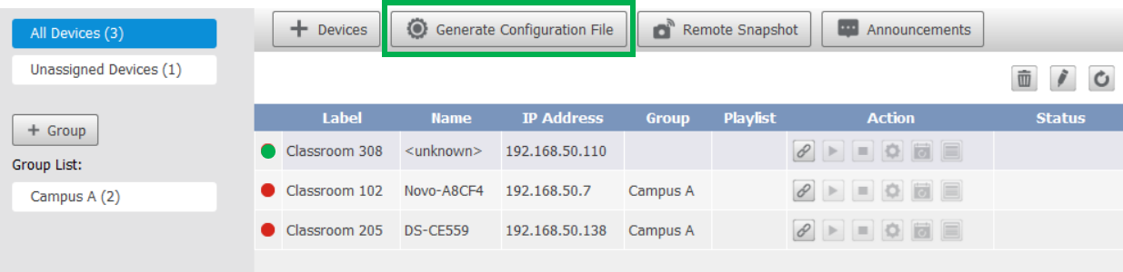 4.8 Generate Configuration File – Novo Support