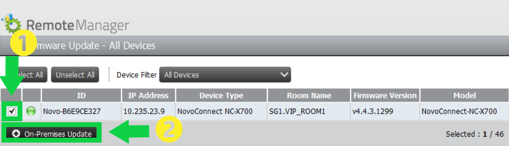 Remote Manager: On-Premises Update – Novo Support