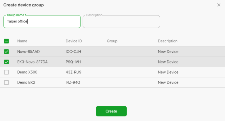 3.2 Device grouping – Novo Support